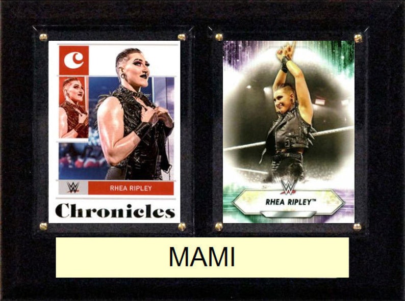 WWE Rhea Ripley Judgement Day Mami Panini Topps 2 Card Plaque 6x8 - Etsy