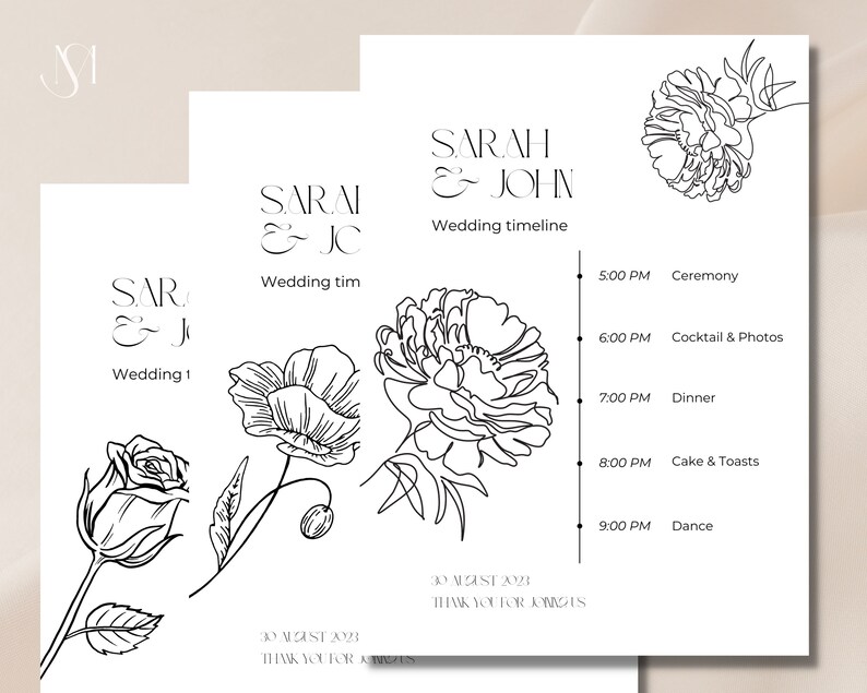 Wedding Timeline 12 Sign Template, Wedding Itinerary Sign, Order of ...
