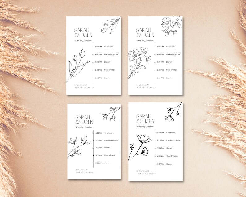 Wedding Timeline 12 Sign Template, Wedding Itinerary Sign, Order of ...