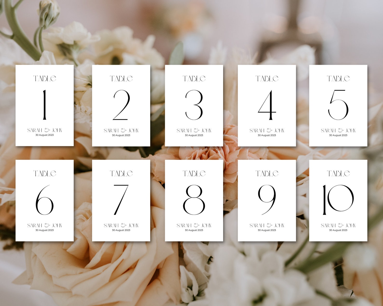 Wedding Table Chart Numbers Printable, Table Chart Template, Table ...