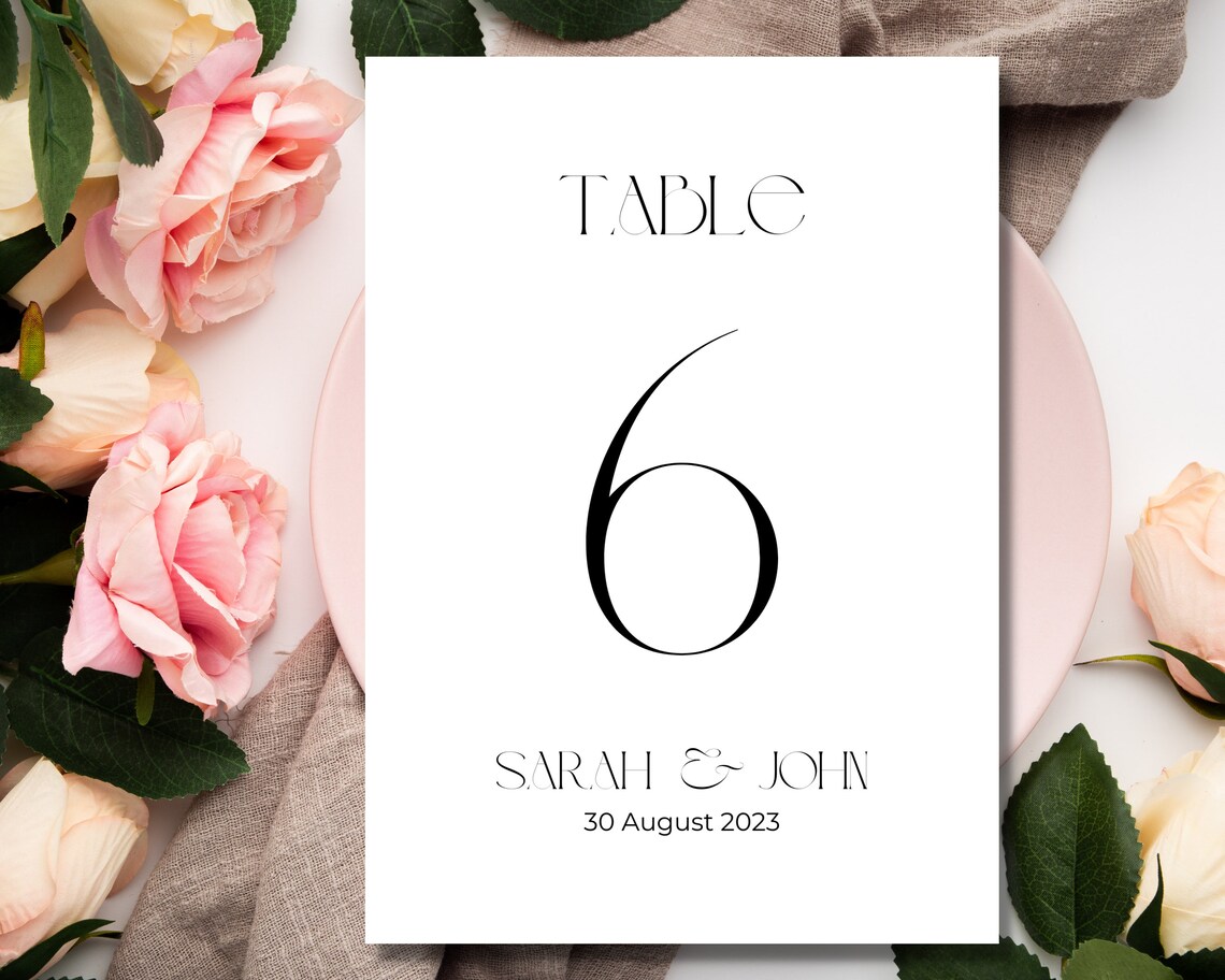 Wedding Table Chart Numbers Printable, Table Chart Template, Table ...