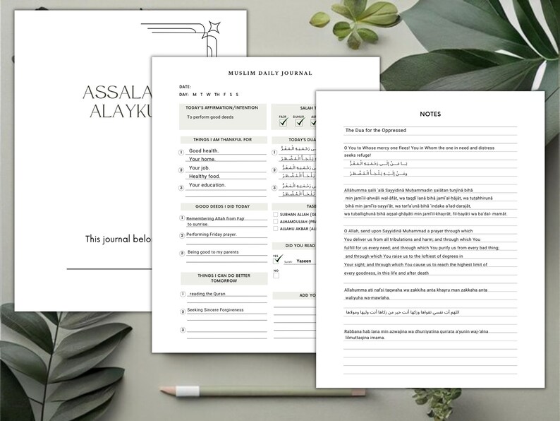 The Muslim Daily Journal - Printable Salah Tracker, Salah Journal, Duaa ...