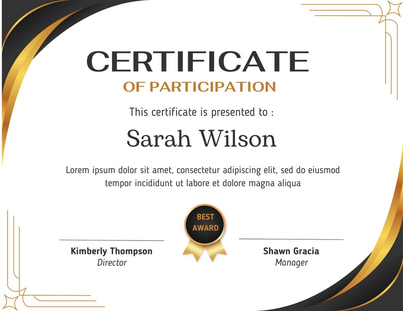 Participation Certificate, Printable Graduation Ceremony, Academic ...