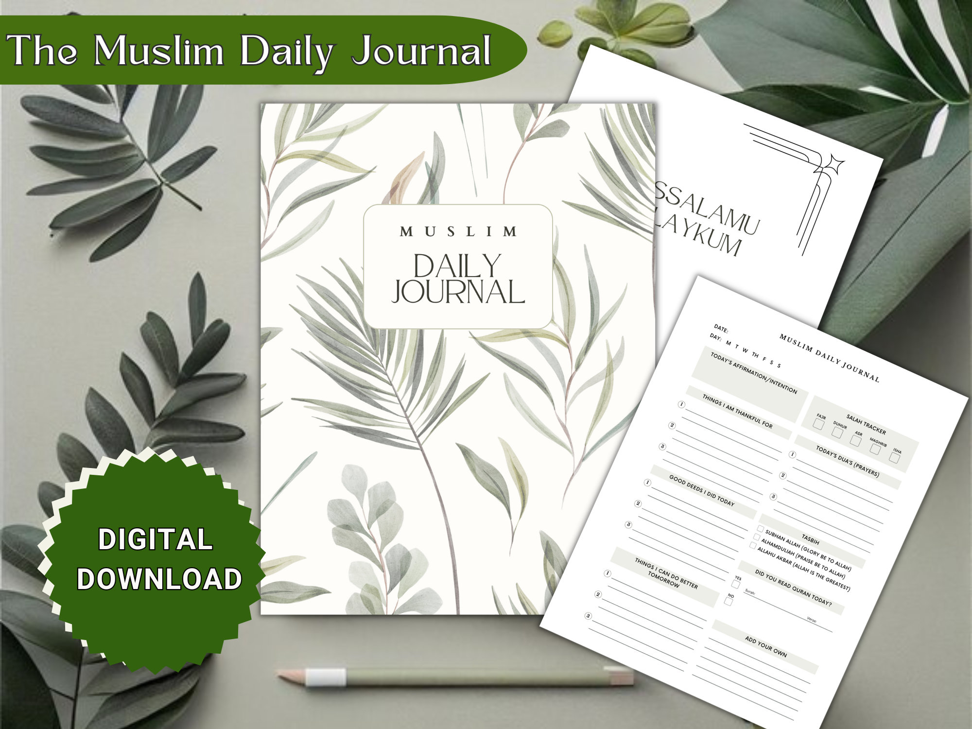 The Muslim Daily Journal Printable Salah Tracker, Salah Journal, Duaa ...