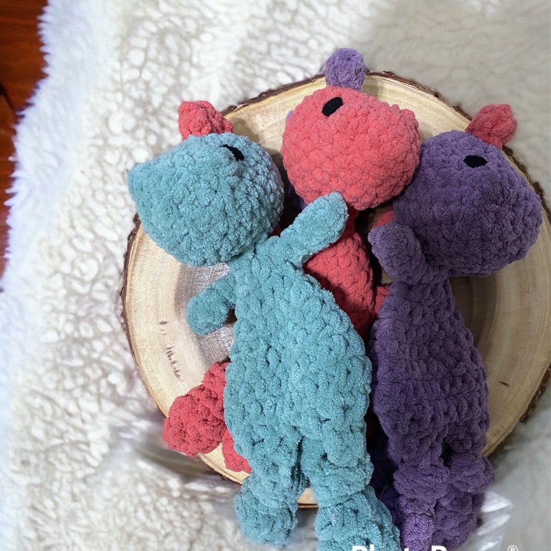Snuggle-saurus Dino Snuggler Crochet Handmade Baby Dinosaur Toy Plush ...