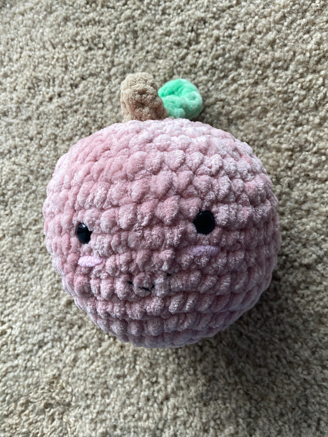 Happy Peach Crochet Plush Amigurumi Handmade Fruit Doll - Etsy