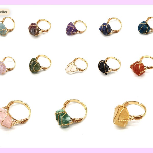 Healing Crystal Ring - Etsy UK