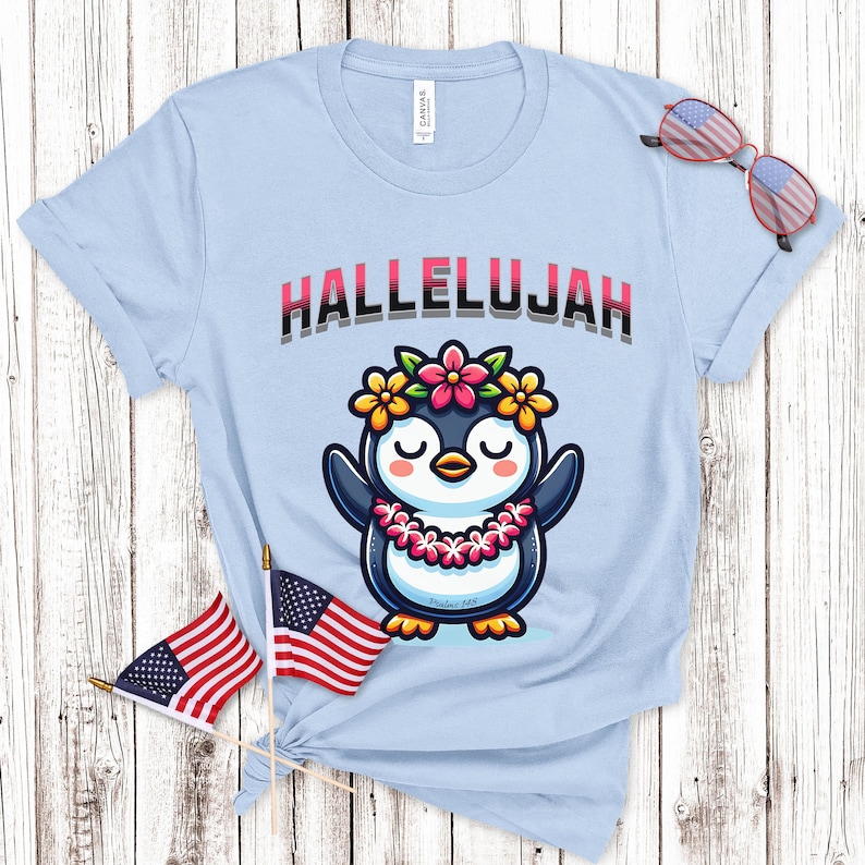 Hallelujah Shirt, Christian Shirt, Inspirational Shirt, Penguin Shirt ...