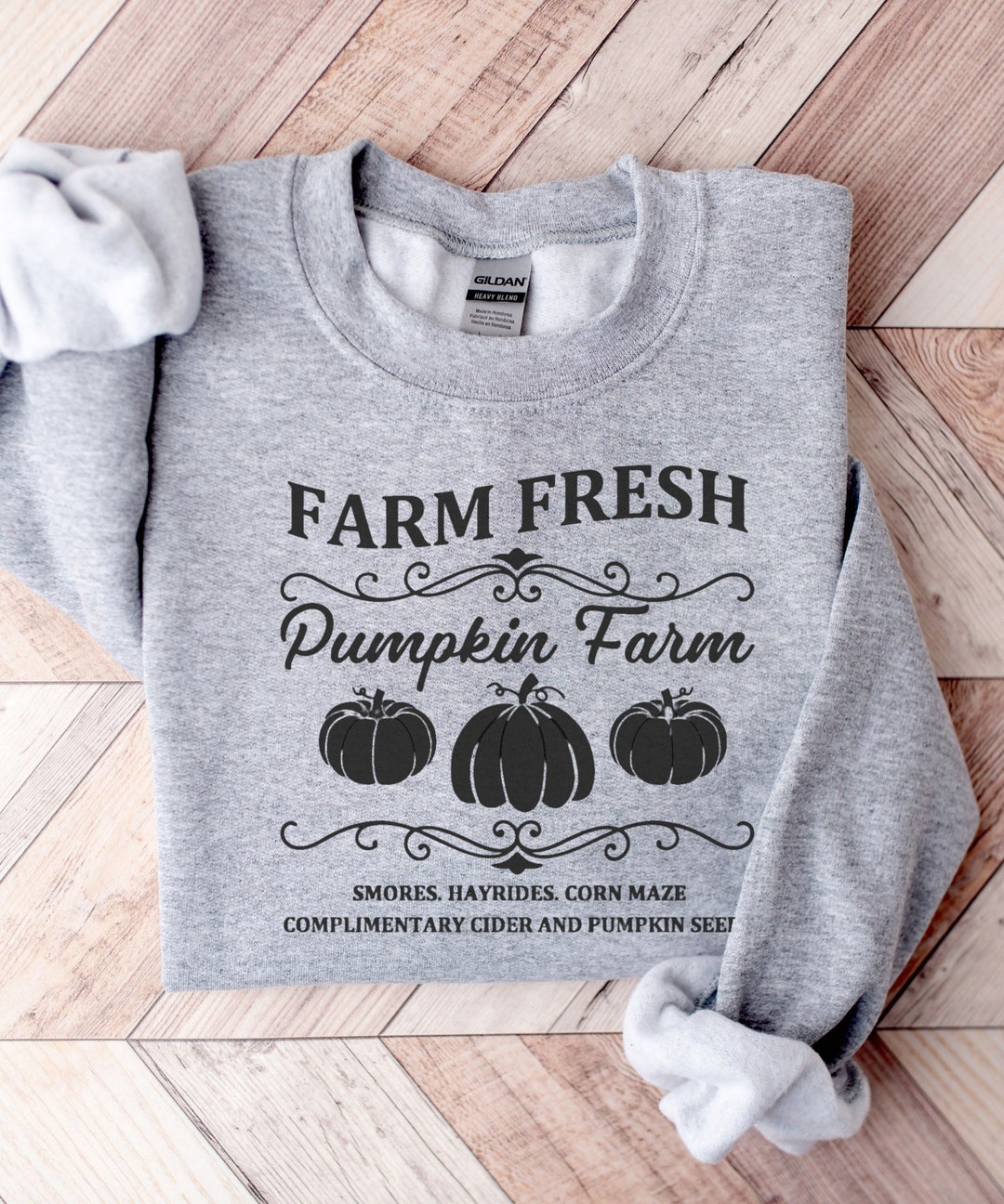 Farm Fresh Pumpkins Fall Sweatshirt, Cute Fall Pumpkin Pullover ...