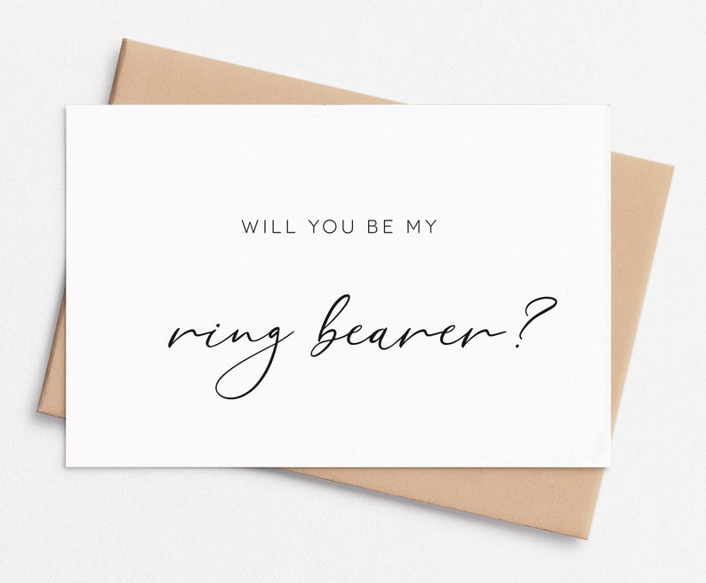 Ring Bearer Proposal Card, Will You Be My Ring Bearer, Wedding Card ...