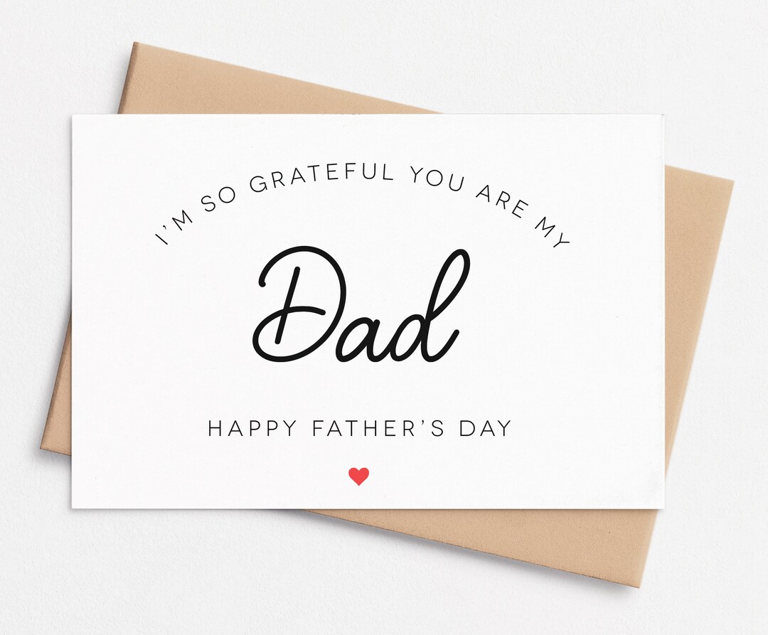 Fathers Day Card, so Grateful for You Dad Card, Best Dad Father's Day ...
