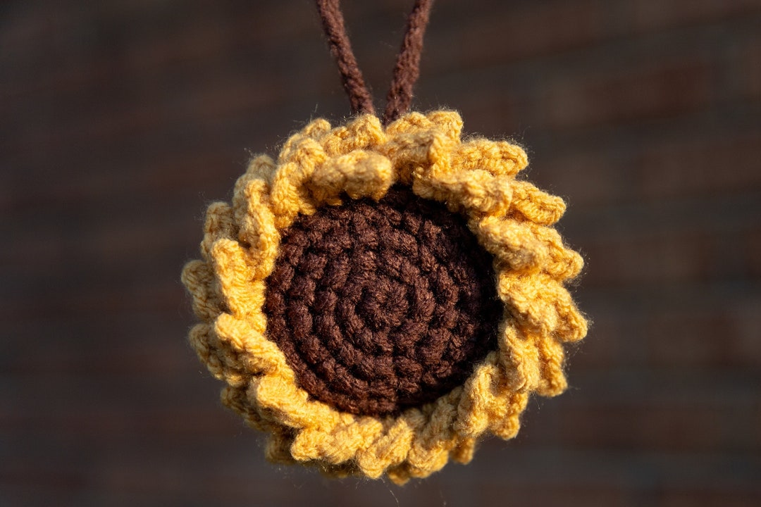 Handmade Sunflower Crochet AirPod Case, Bag Charm, Sunflower Pouch ...
