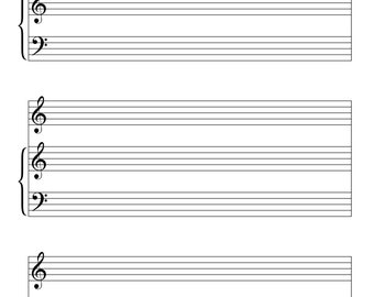 Printable Blank Sheet Music 8 Staves Blank Staff Paper - Etsy