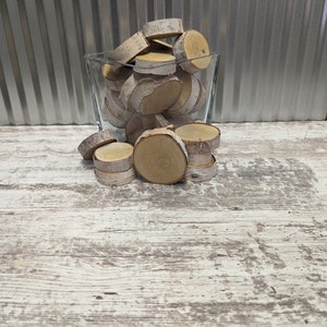25 Natural Birch Disks, Birch Discs, Birch Slices, Birch Rounds; 2"-3 ...
