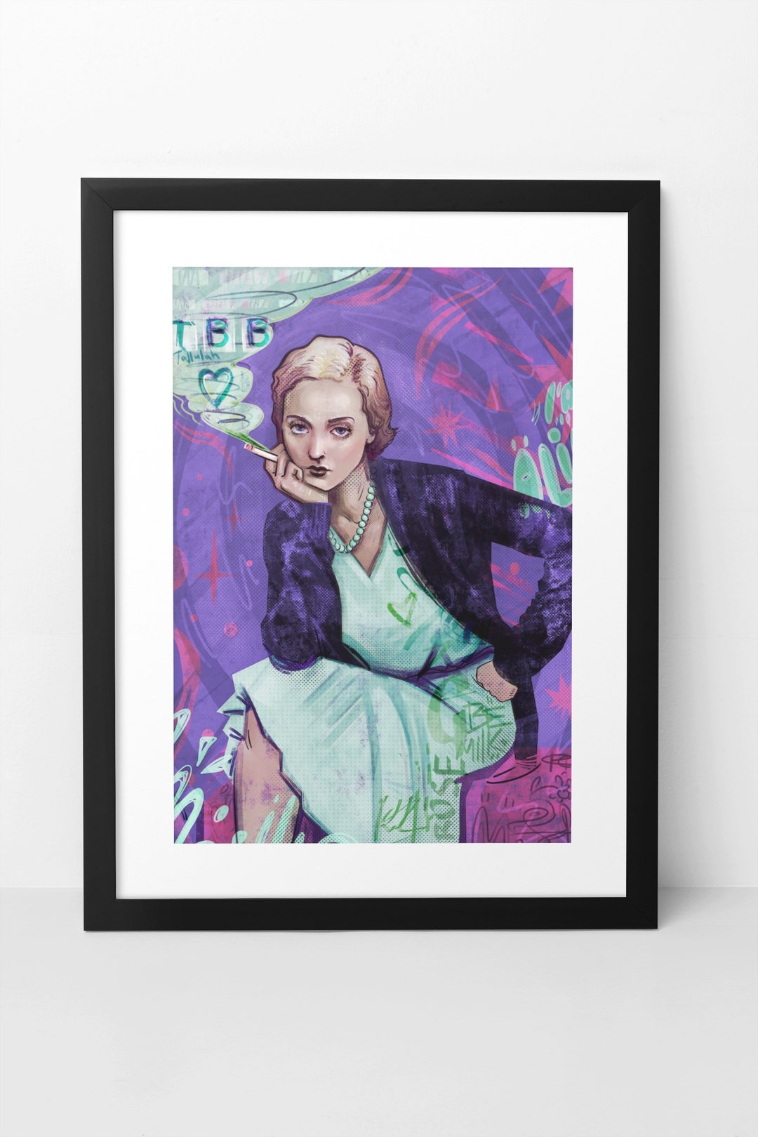 Tallulah Bankhead Original Wall Art Print Illustration. 1920s & 1930s ...