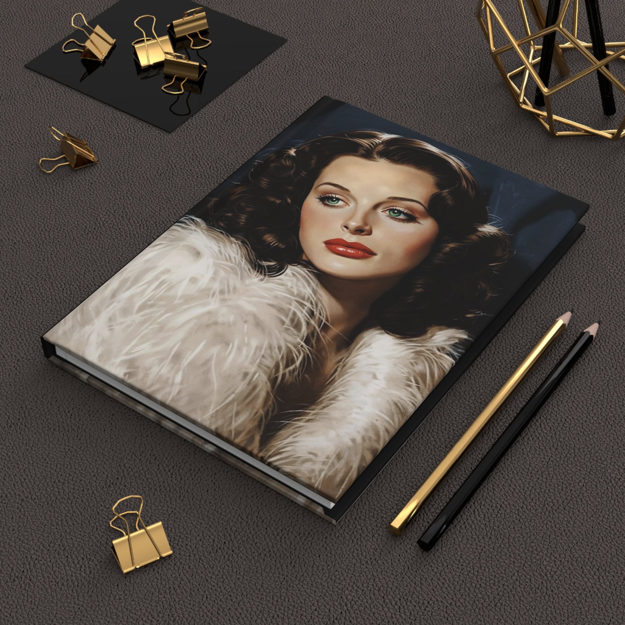 Hedy Lamarr Illustration JOURNAL, Notebook, Diary. 1930s & 1940s ...
