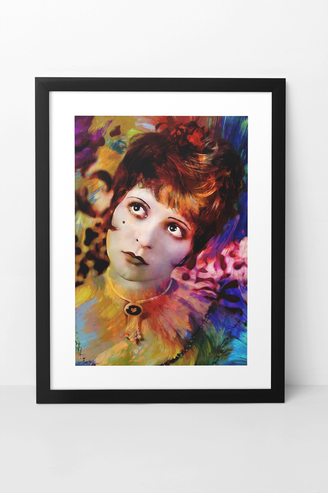 Flapper Wall Art Portrait Poster 1920s Hollywood Flapper Colorful ...