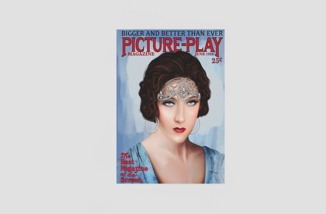 Gloria Swanson Original Wall Art Print Poster Illustration. 1920s ...