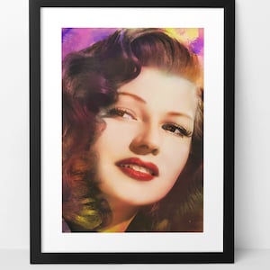 RITA HAYWORTH Wall Art Print Poster. Hollywood Movie Star of the 1940s ...