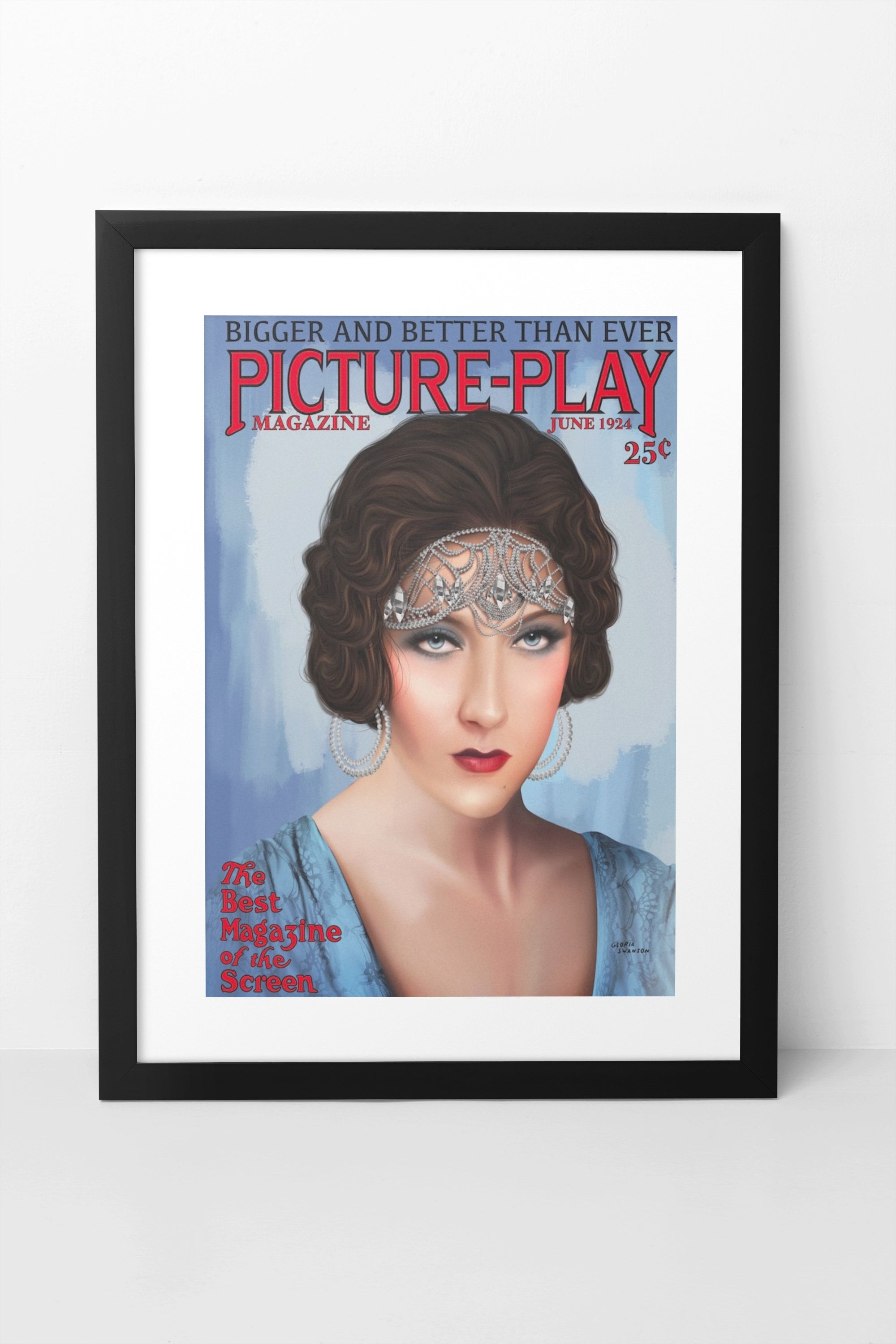 Gloria Swanson Original Wall Art Print Poster Illustration. 1920s ...