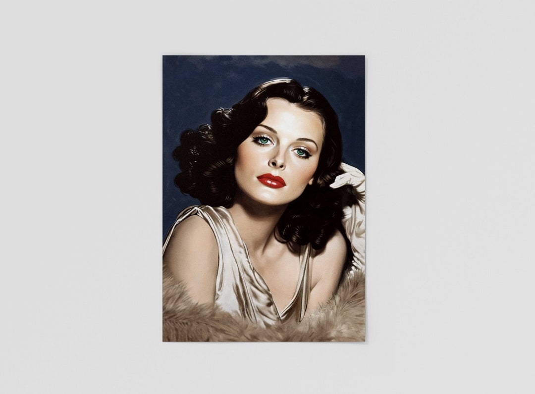 Hedy Lamarr Original Illustration Art Print. 1930s & 1940s Hollywood ...
