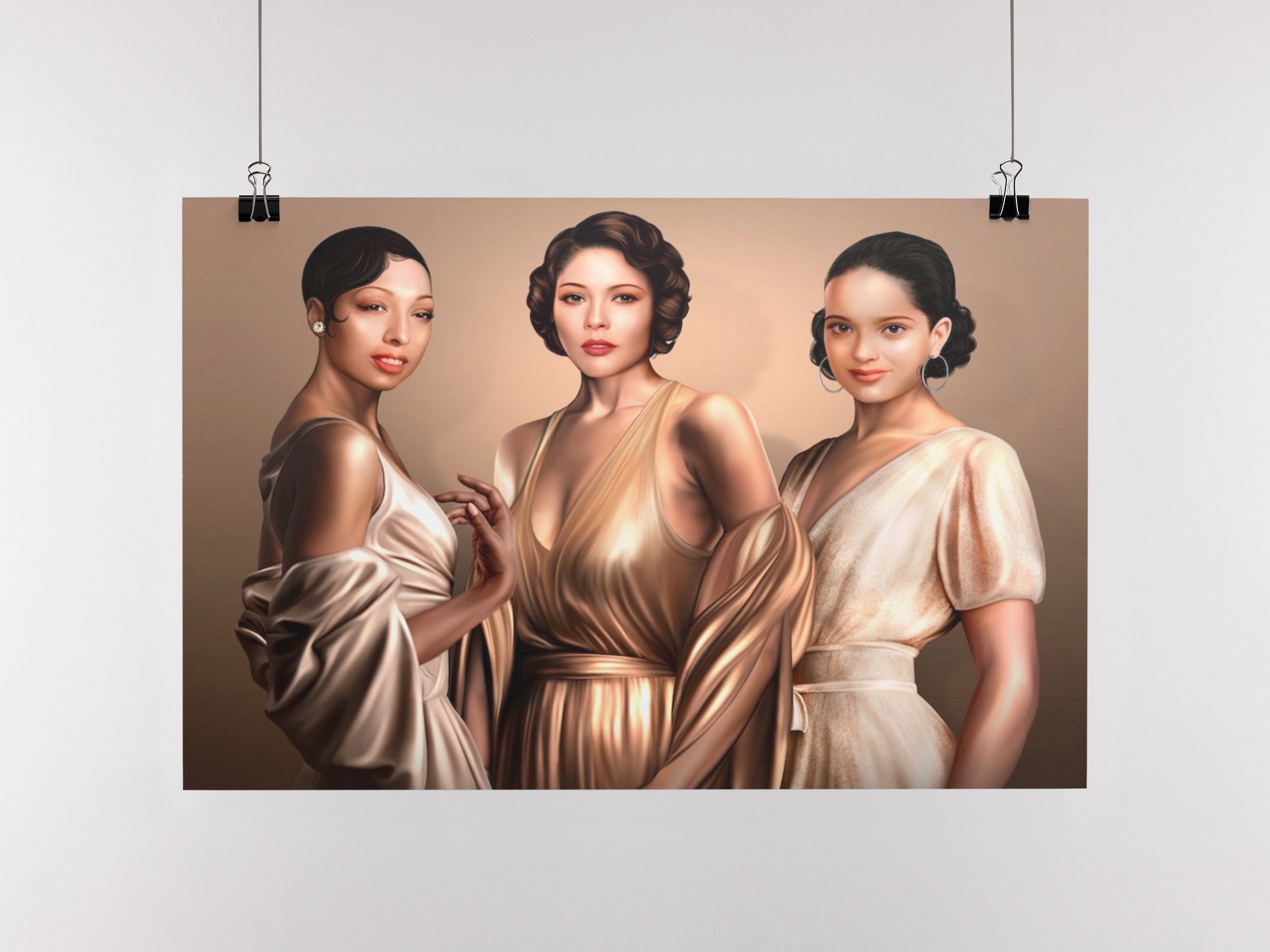 Josephine Baker, Fredi Washington, Nina Mae Mckinney Original Free-hand ...