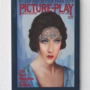 Gloria Swanson Original Wall Art Print Poster Illustration. 1920s ...