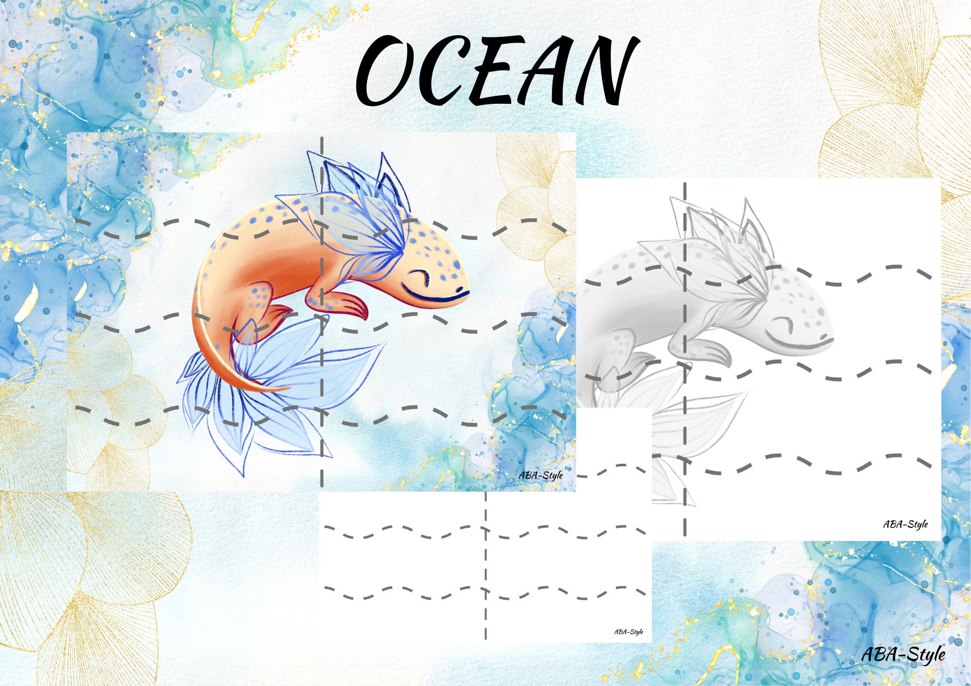 Axolotls, Beginning Scissors Practice, Cutting Pages, Line Tracing and ...