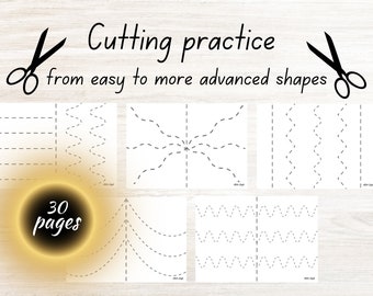 Paper Fold and Cut Patterns Scissors Cutting Practice - Etsy