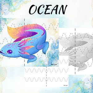 Axolotls, Beginning Scissors Practice, Cutting Pages, Line Tracing and ...