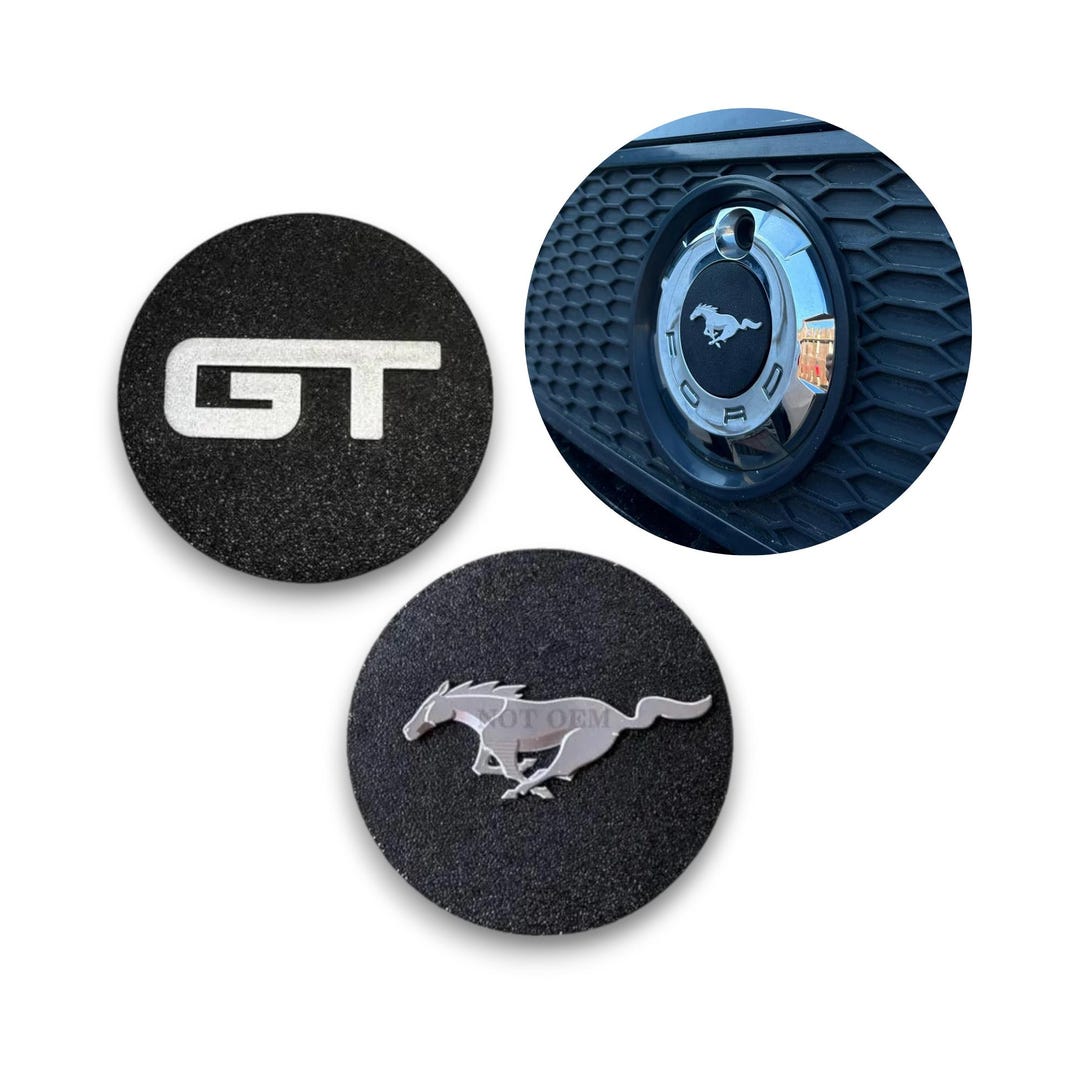 CUSTOM Ford Mustang Rear Emblem/badge 2005-2009 Black/silver Version ...