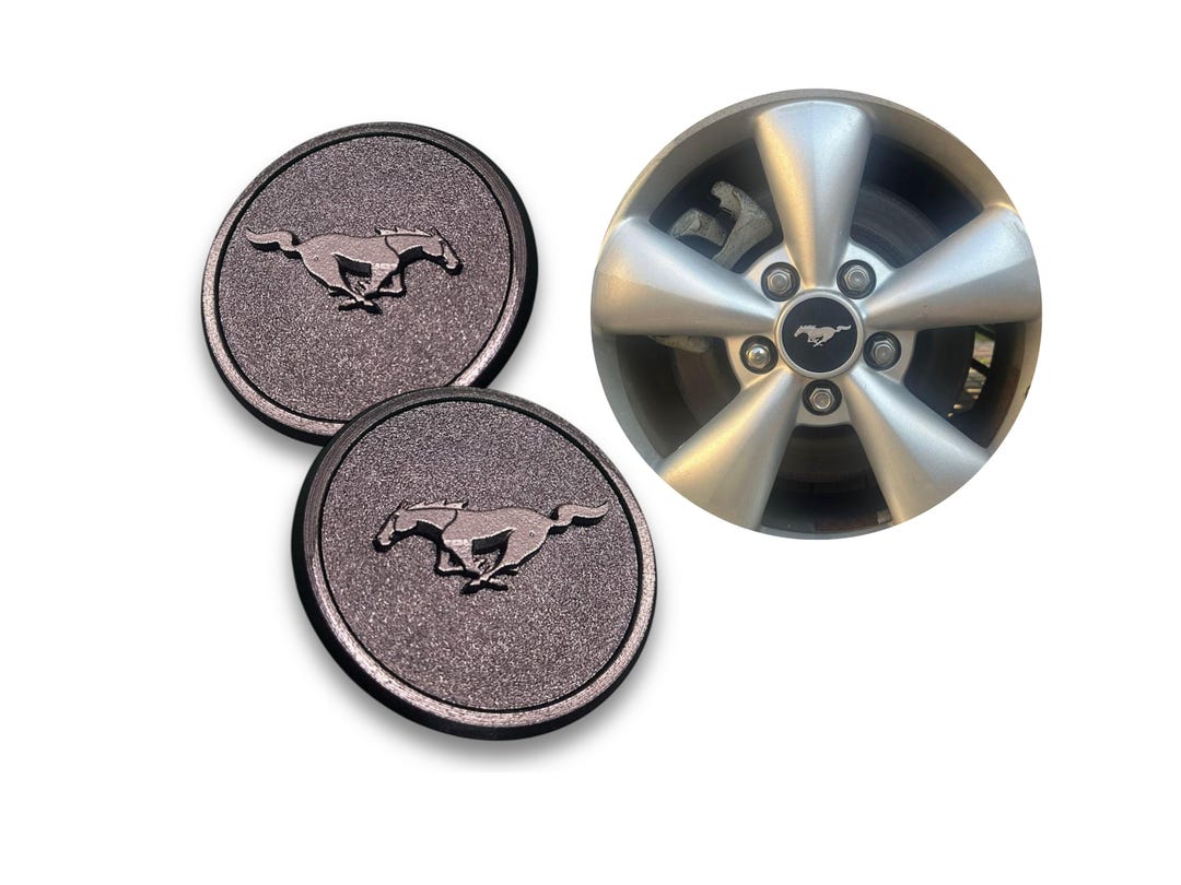 Set of 4 Black Ford Mustang Wheel Center Caps, Black Center Hub Caps ...