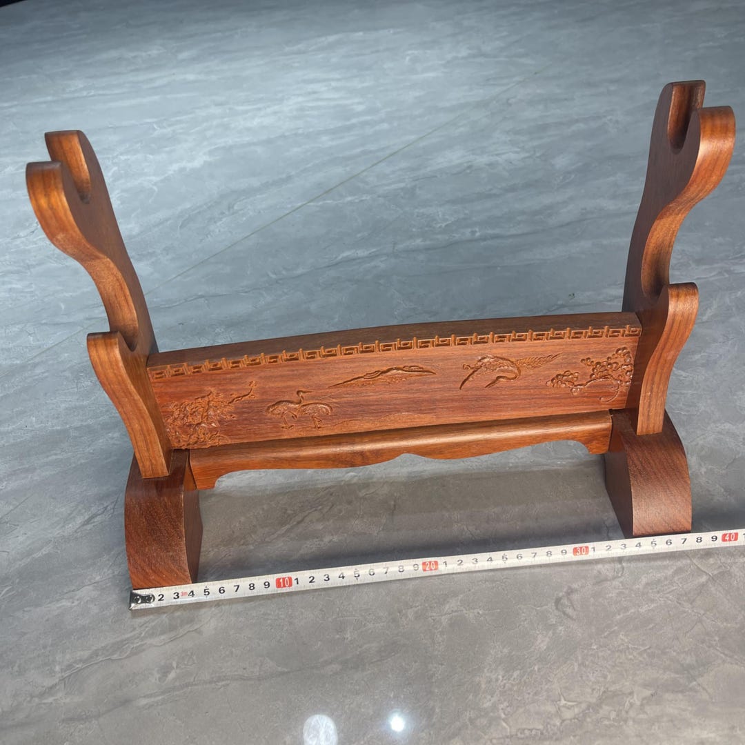 Redwood Katana Holder: Double Samurai Sword Stand - Etsy