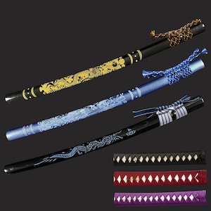 DIY Katana Saya: Dragon Carving, Samurai Sword Scabbard With Handle ...