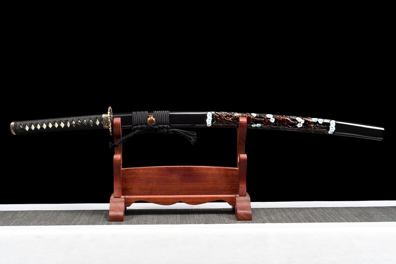 Embossed Cloud and Dragon Samurai Beaten Sword Hand-carved - Etsy