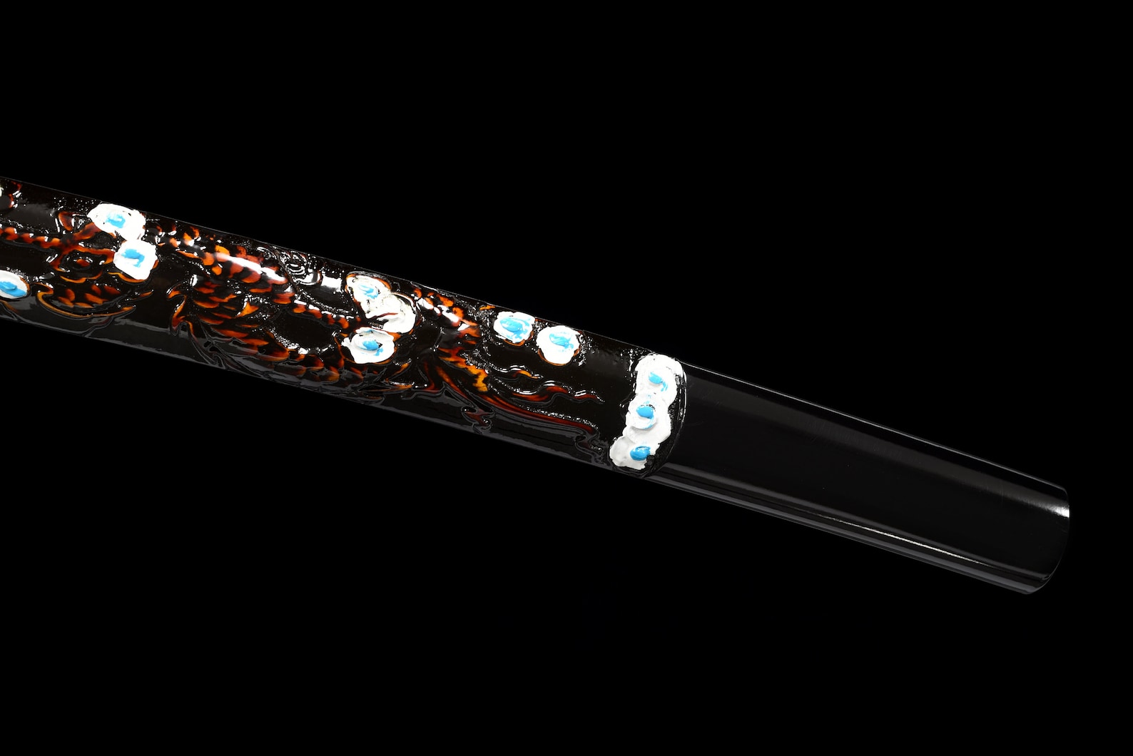 Embossed Cloud and Dragon Samurai Beaten Sword Hand-carved Scabbard ...