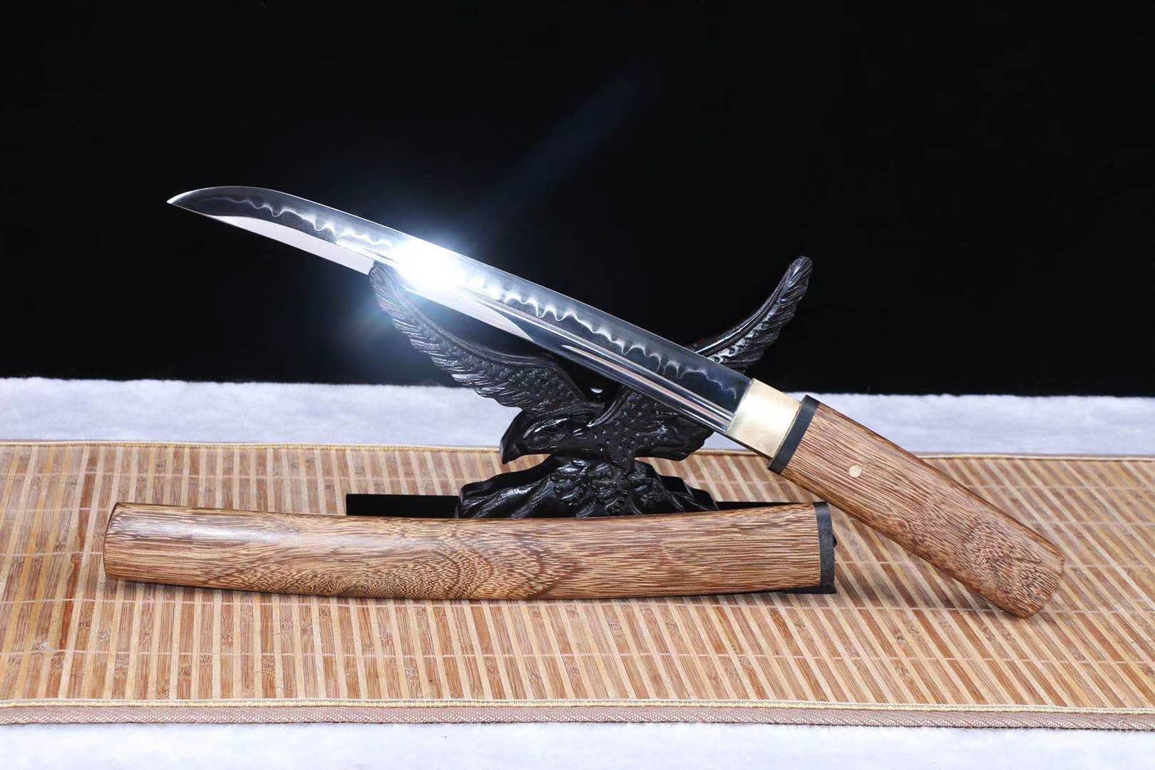 Handmade Japanese Tanto Sword T10 Carbon Steel With Rosewood Scabbard ...