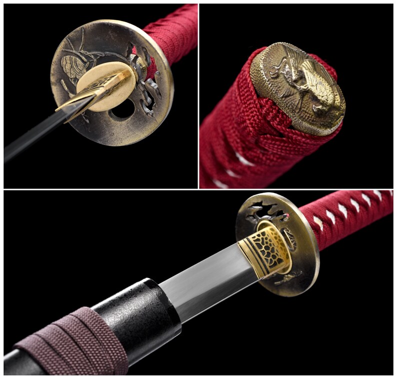 40.5 Inches Handmade Katana Full Tang Sharp Samurai Katana Sword Spring ...