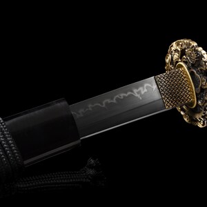 Embossed Cloud and Dragon Samurai Beaten Sword Hand-carved Scabbard ...