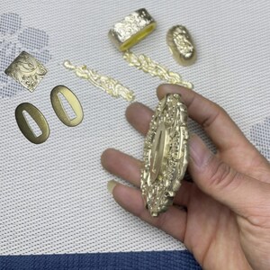 DIY Katana Tsuba Dragon Theme Tsuba Guard Include Habaki Seppa Fuchi ...