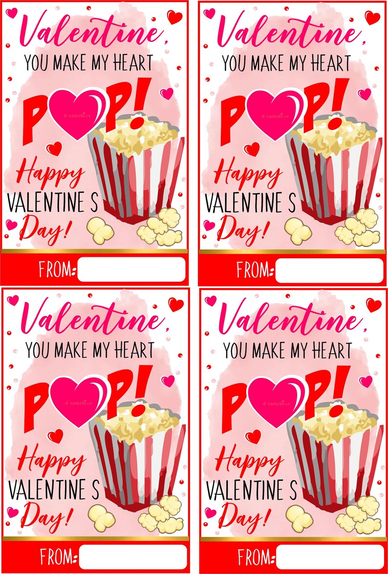 PRINTABLE You Make My Heart POP Microwave Popcorn Tags| Instant ...