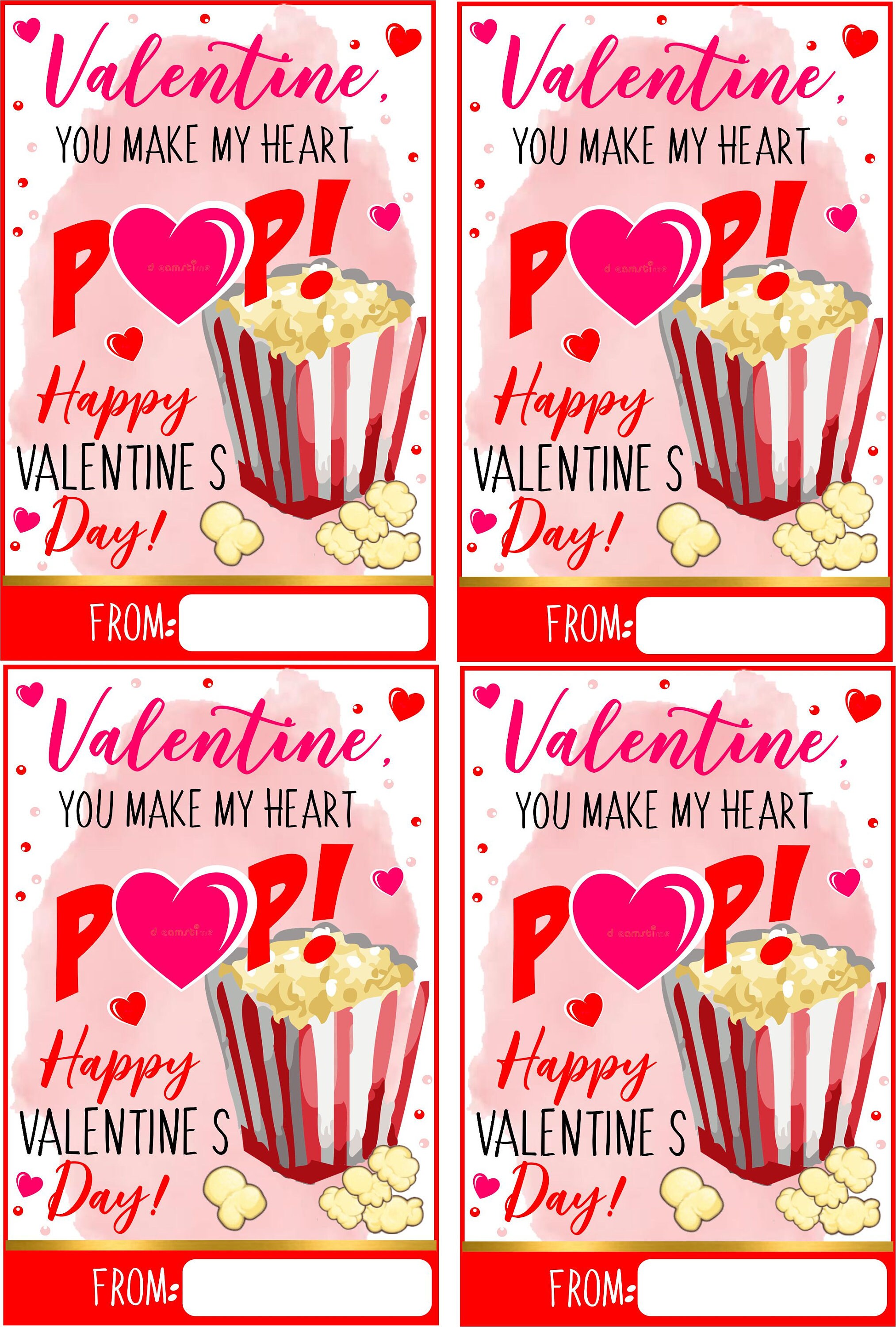 PRINTABLE You Make My Heart POP Microwave Popcorn Tags| Instant ...