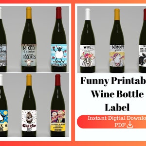 Funny Wine Bottle Labels | Label Digital Download | Wine Printable ...