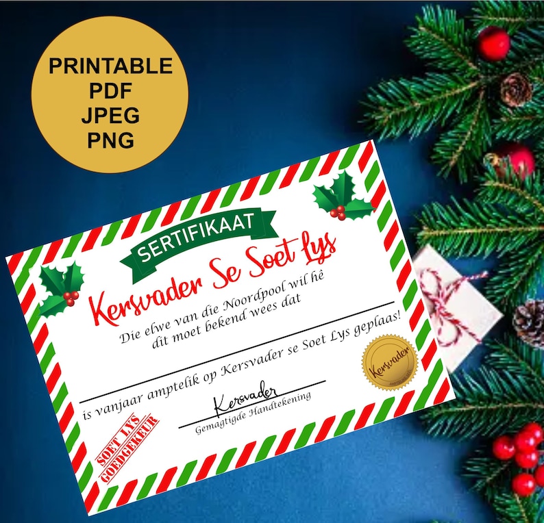 Afrikaans | Brief Aan Kersvader |brief Van Kersvader | Kersvader Se ...