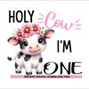 Holy Cow I'm One, Highland Cow, Turning 1, First Birthday, PNG - Etsy