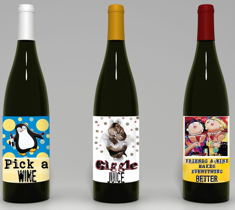 Funny Wine Bottle Labels Label Digital Download Wine Printable Gifts ...