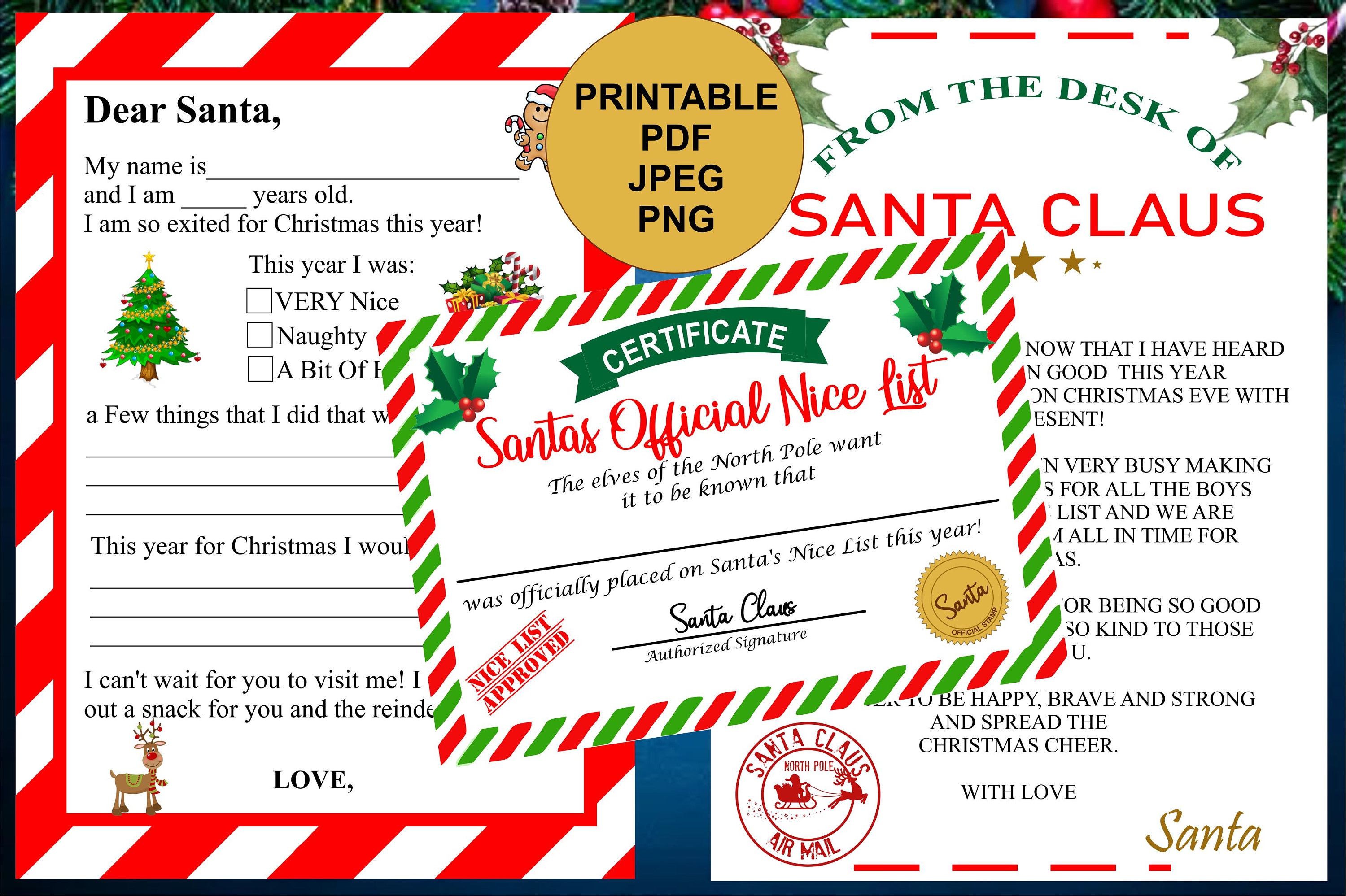 Letter to Santa, Letter From Santa, Printable Letter to Santa Instant ...