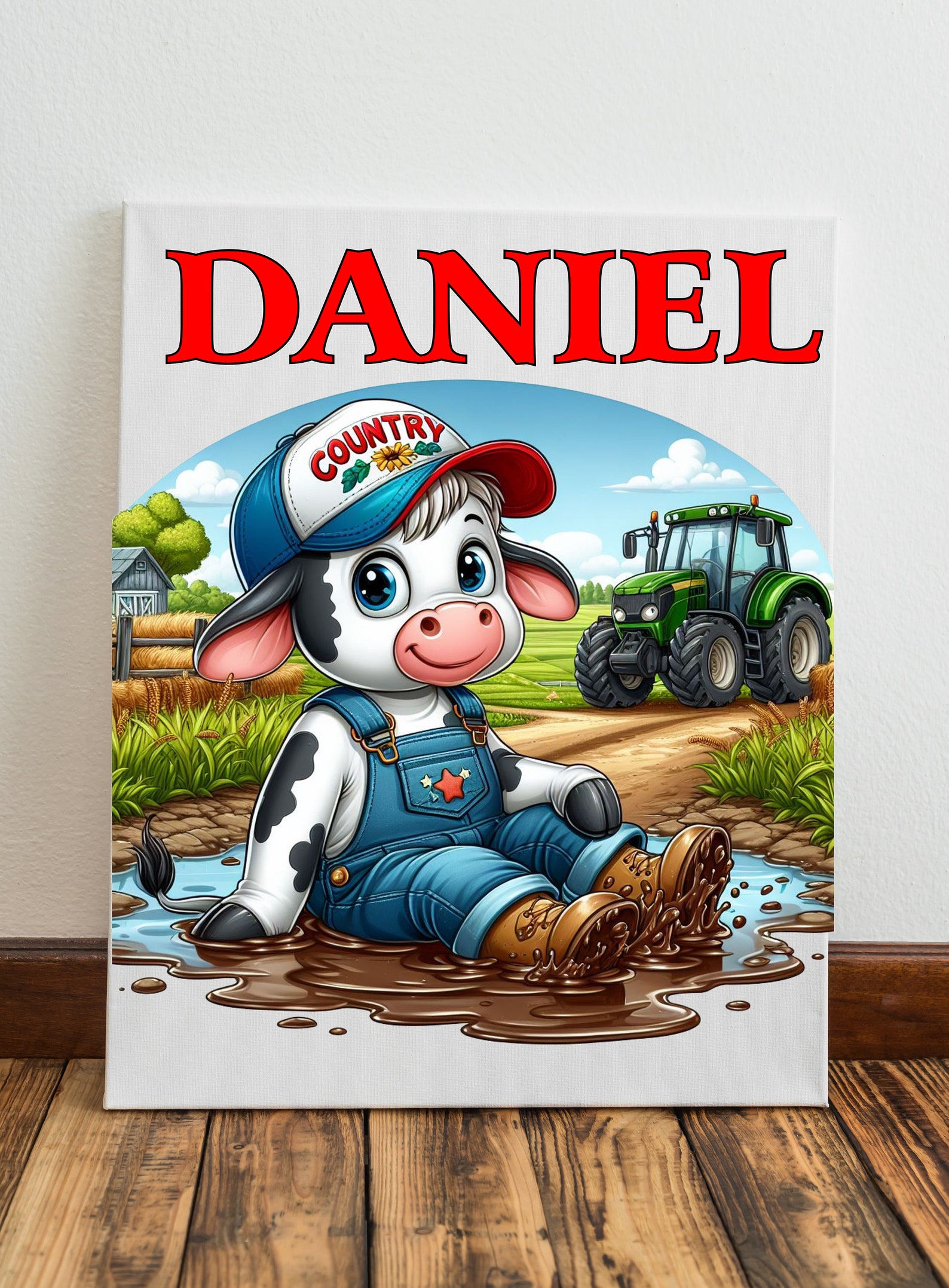 Cartoon Country Boy Cow PNG Clipart: Farm Life Designs (digital Design ...