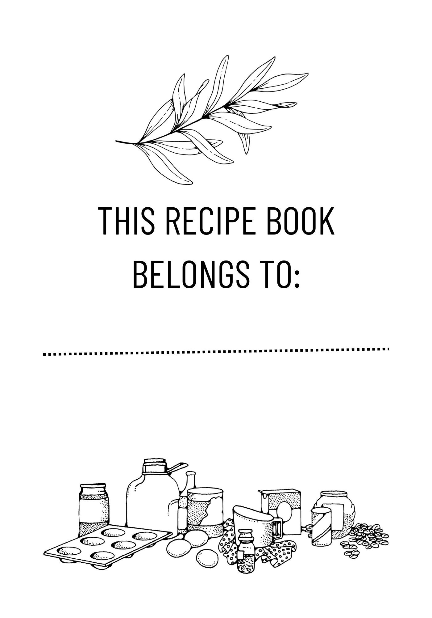 Recipe Book Template - Blank Recipe Page Printable - Minimalist Recipe ...