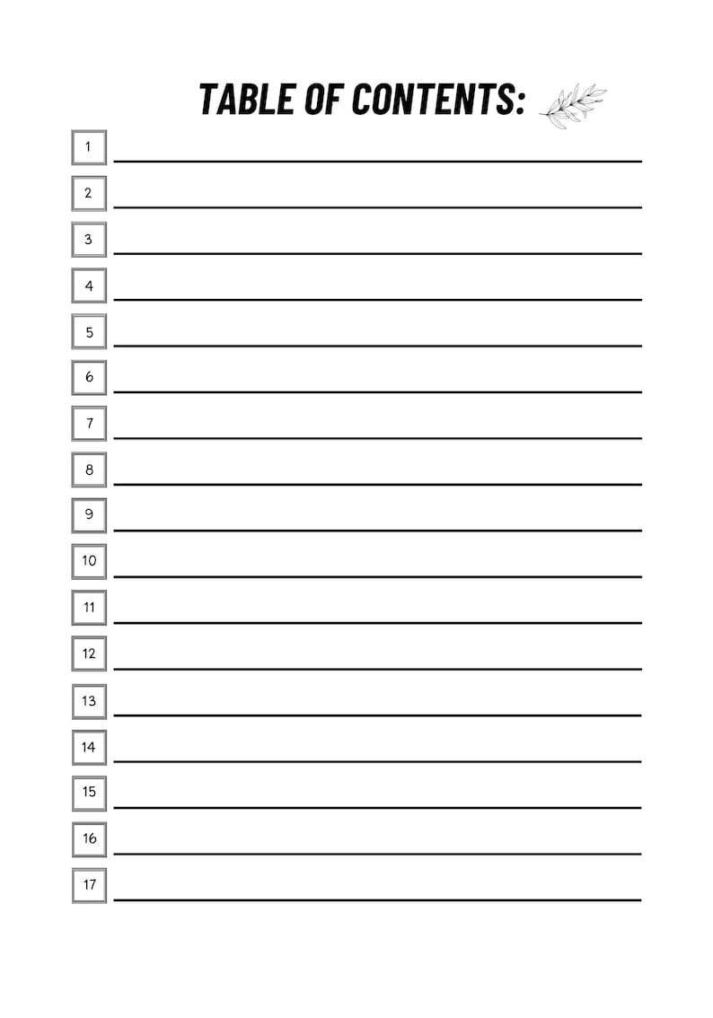 Recipe Book Template - Blank Recipe Page Printable - Minimalist Recipe ...